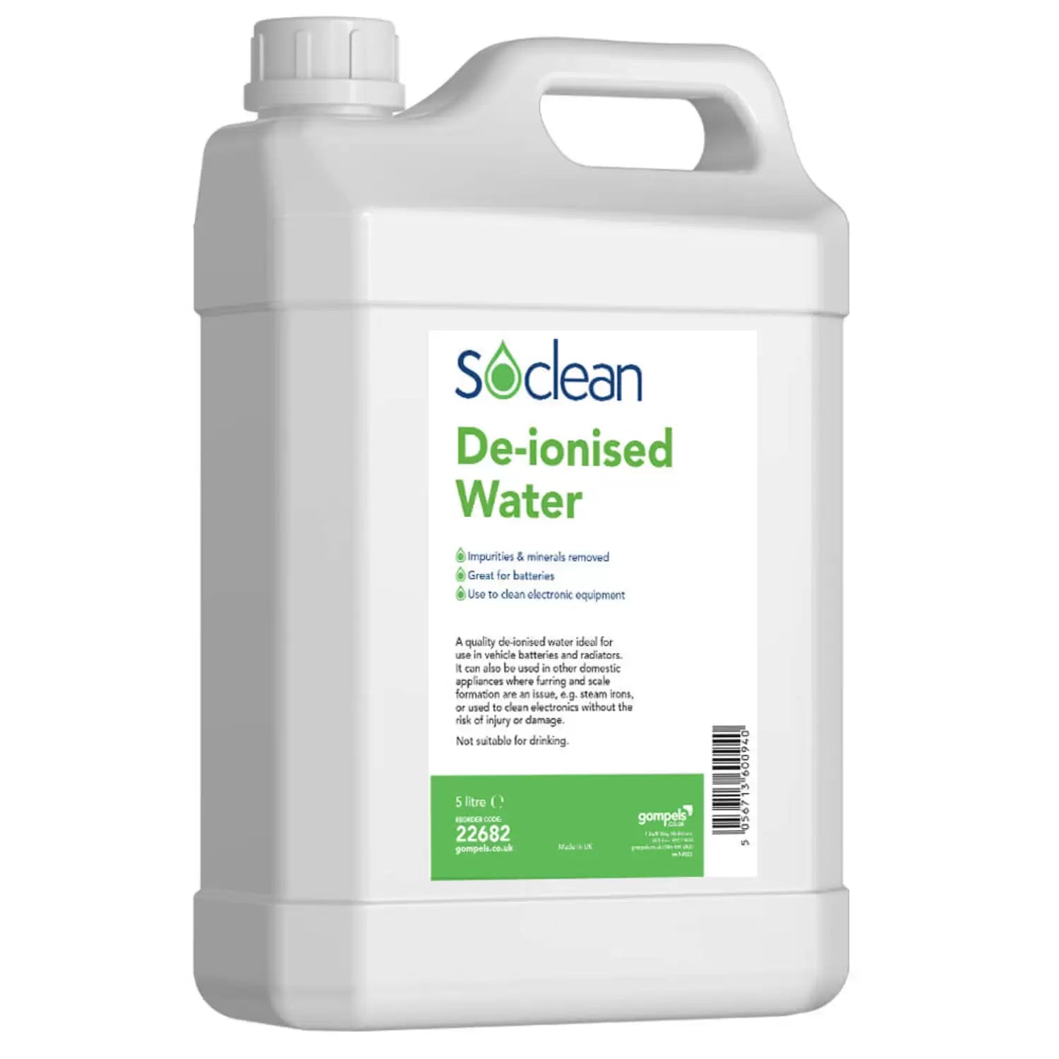 Soclean De-Ionised Water 5 Litre 2 Pack – Care-Supplies