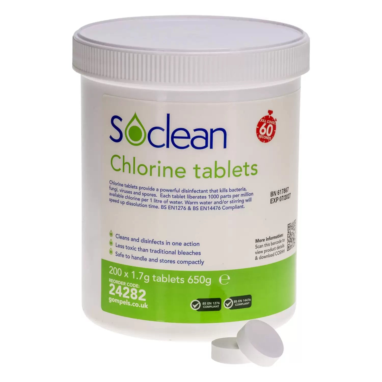 Soclean Chlorine Tablets 200 Pack – Care-Supplies