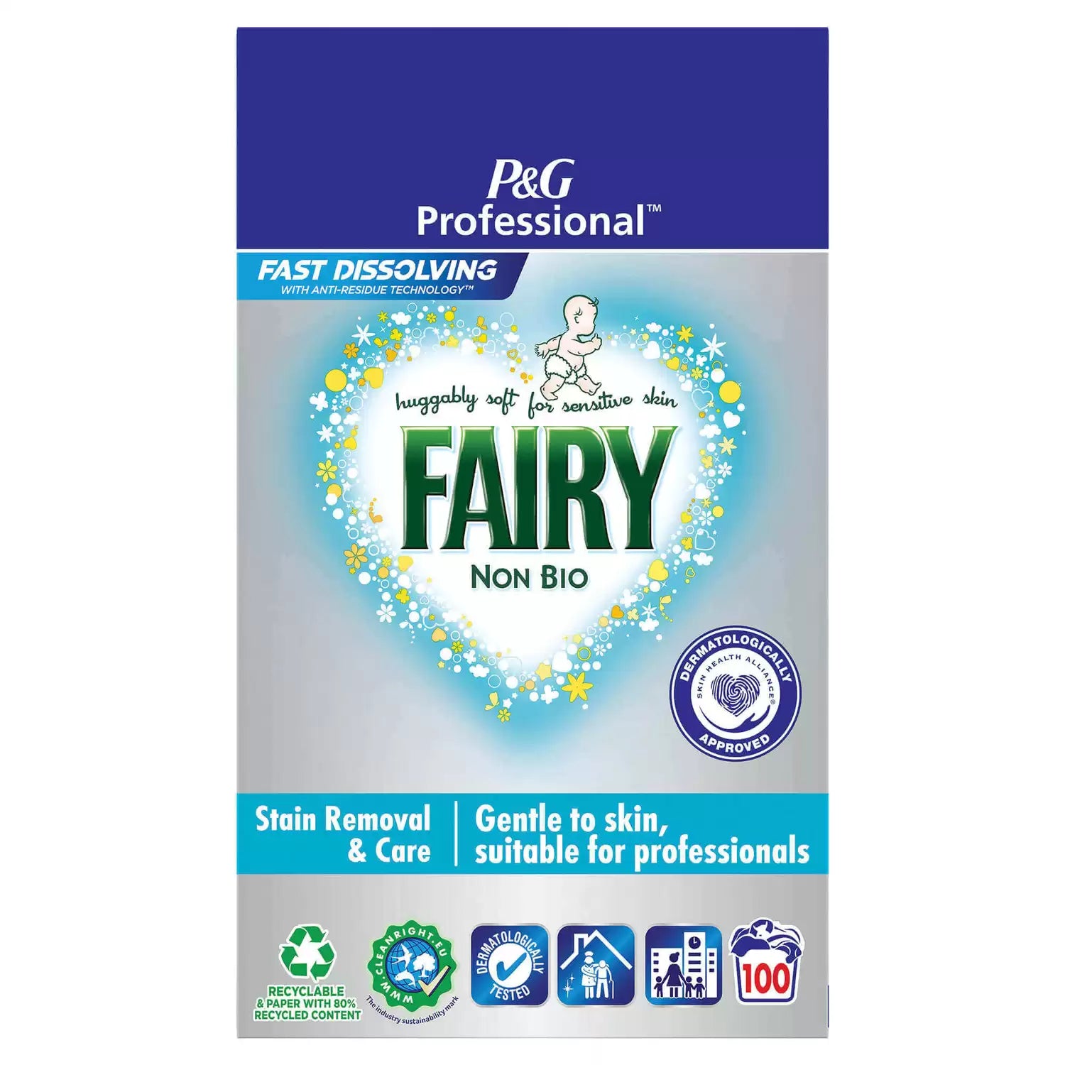 Fairy Non Bio Laundry Powder 6kg 100 Wash – Care-Supplies