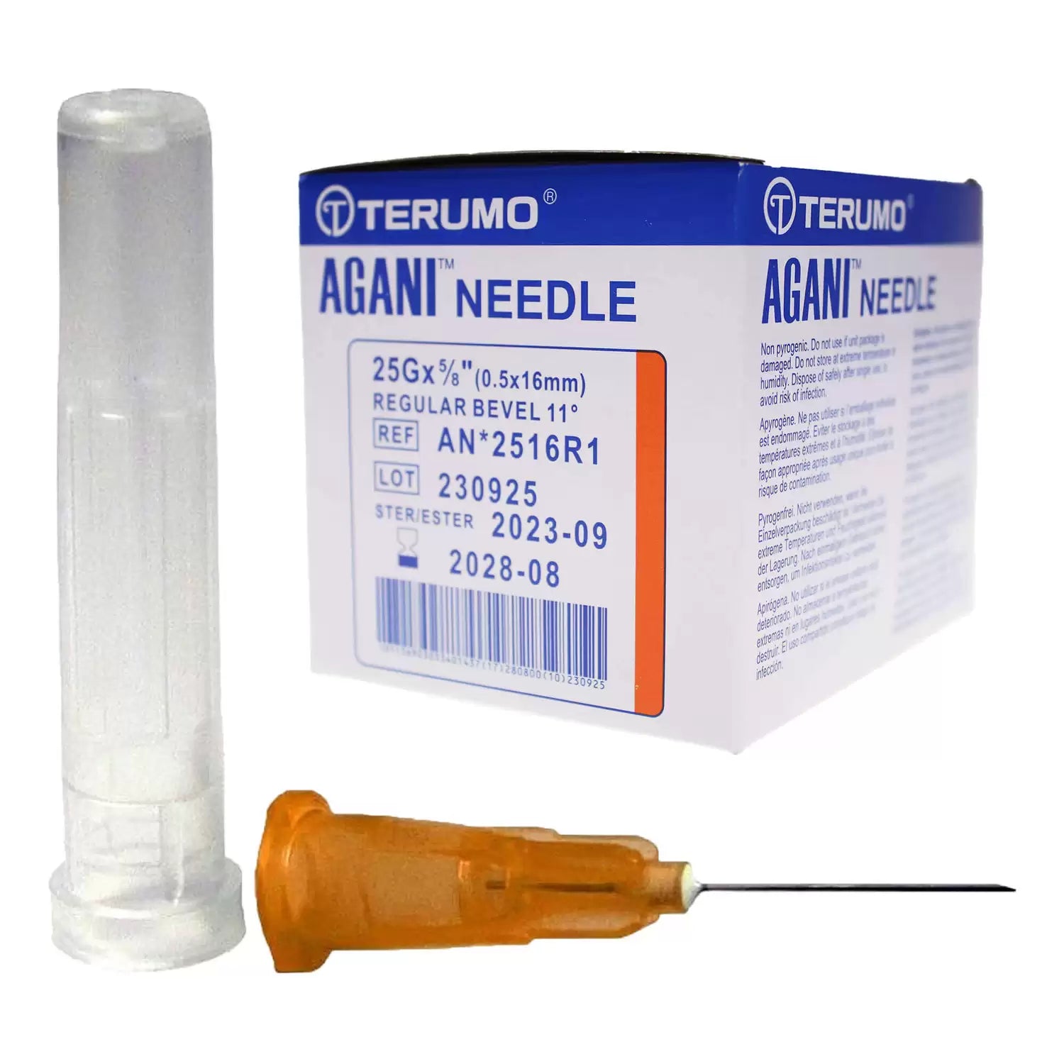 Terumo Agani Hypodermic Needle 25g 16mm Orange 100 Pack – Care-Supplies