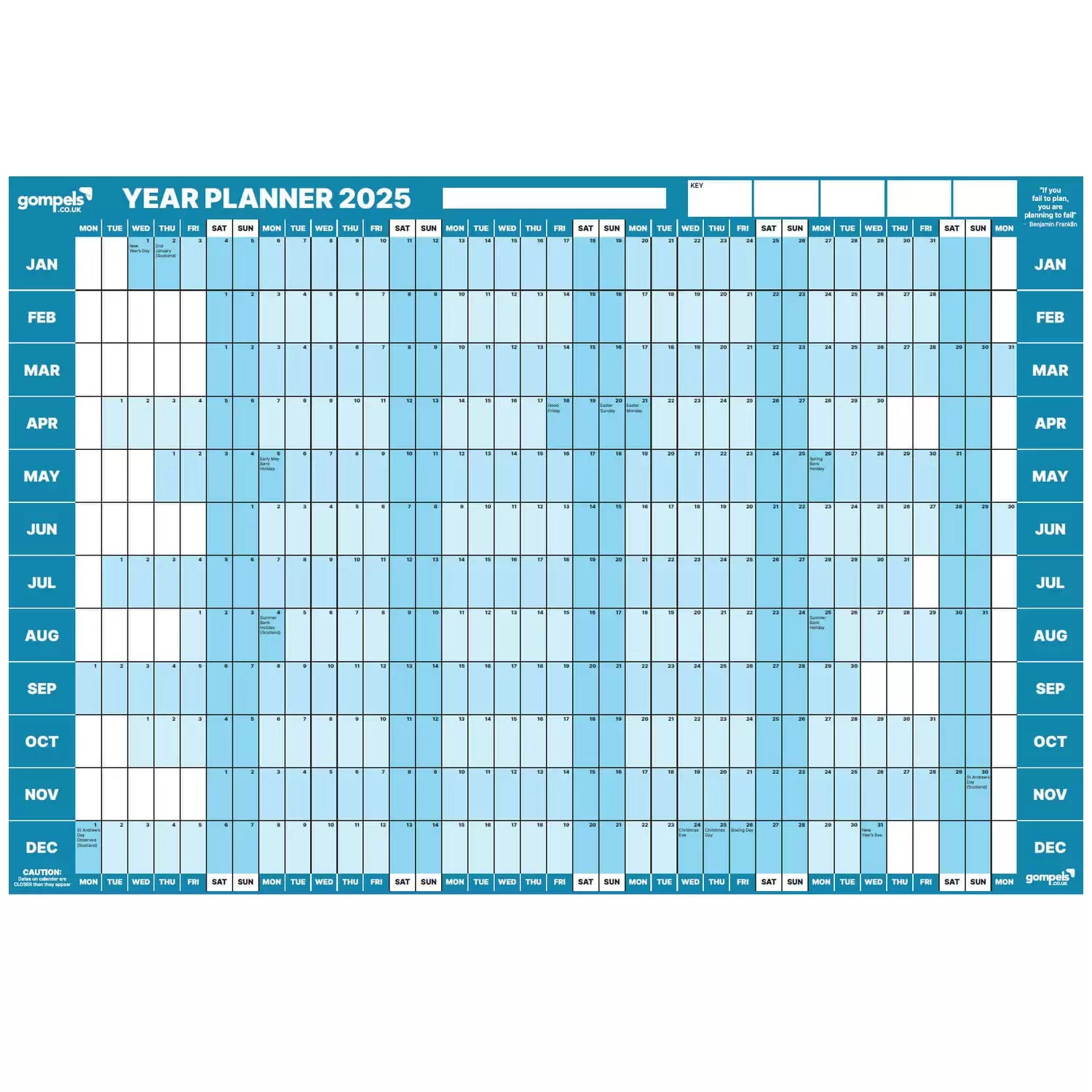 Writy 2025 Wall Planner – Care-Supplies