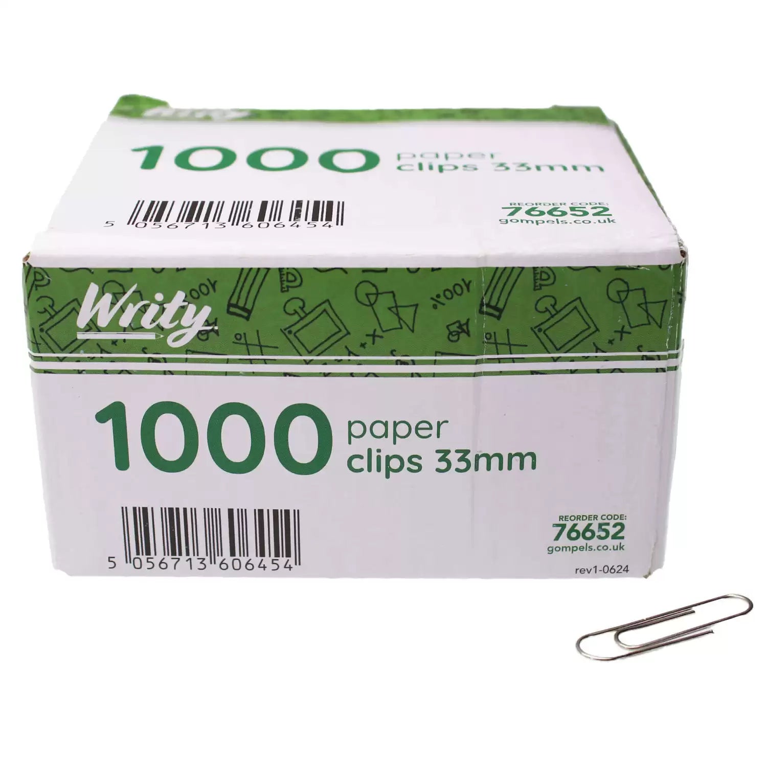 Writy Paper Clips 33mm 1000 Pack – Care-Supplies